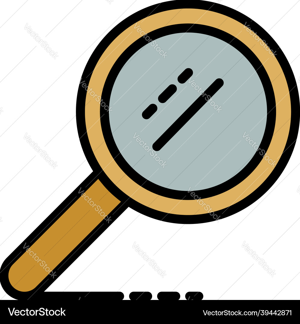 Magnify glass icon color outline Royalty Free Vector Image