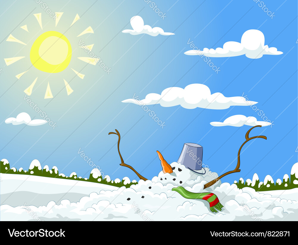 Melted snowman Royalty Free Vector Image - VectorStock