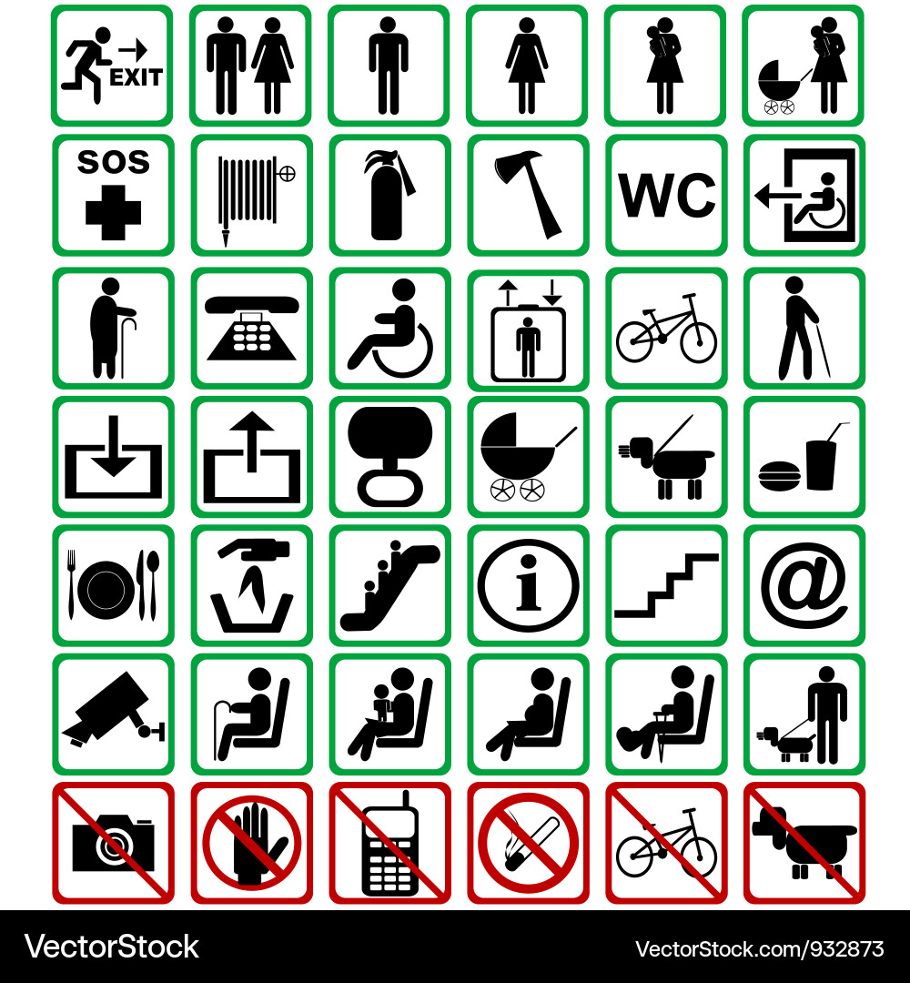 International signs Royalty Free Vector Image - VectorStock