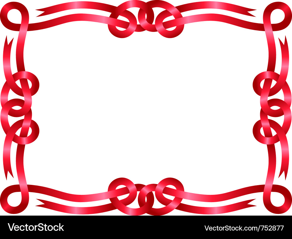 Red ribbon frame isolated on white Royalty Free Vector Image
