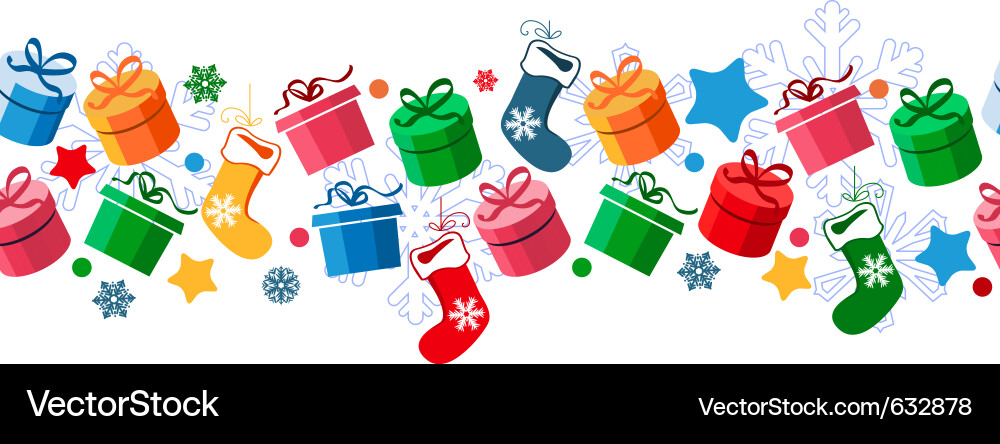 Border with christmas gift boxes Royalty Free Vector Image