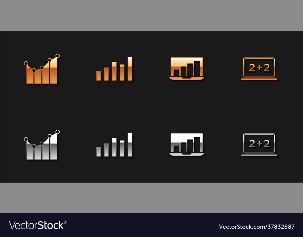 Set graph schedule chart diagram laptop Royalty Free Vector