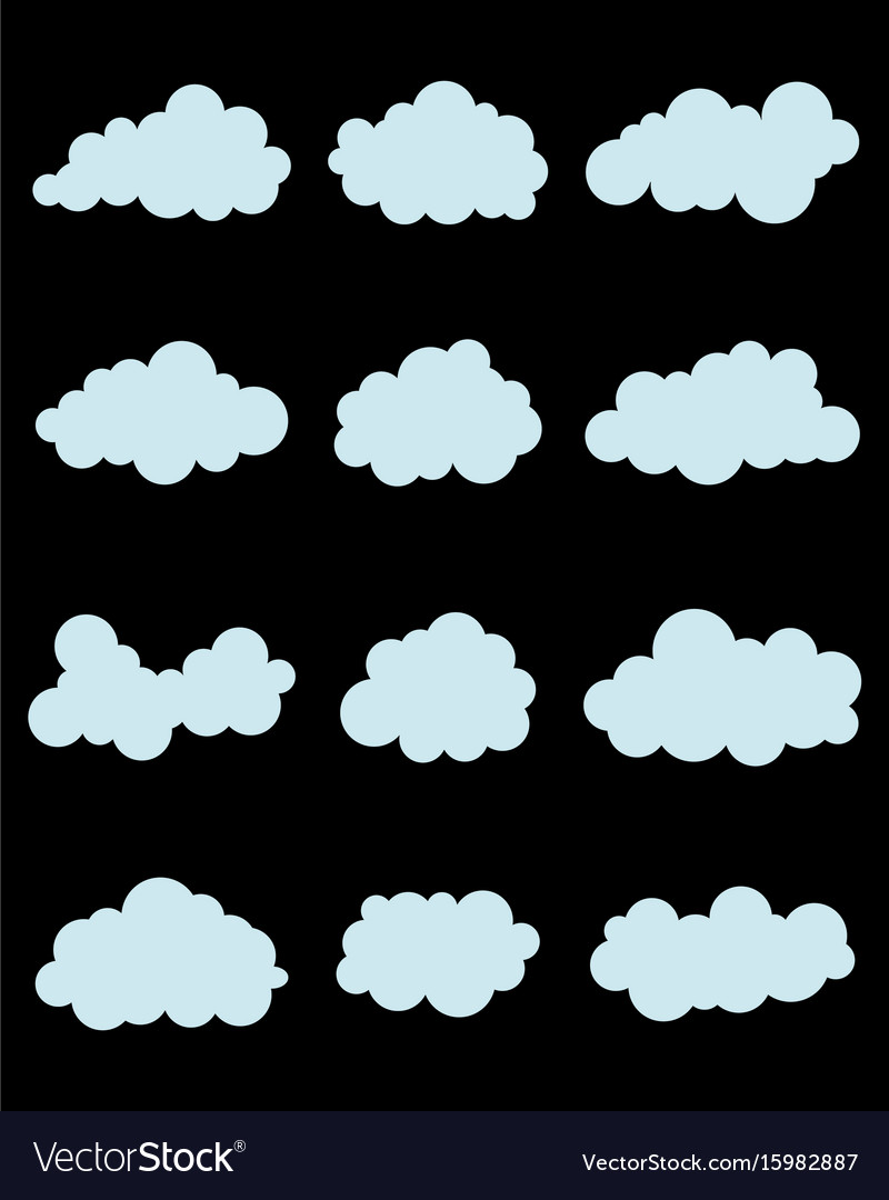 Various blue clouds Royalty Free Vector Image - VectorStock