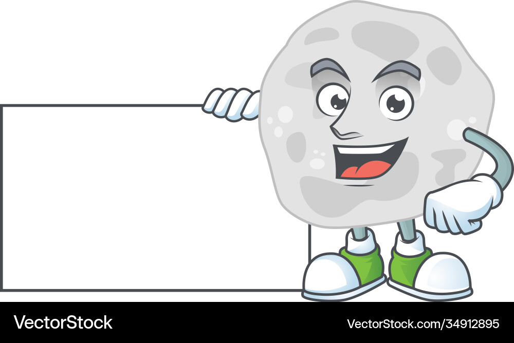 Fibrobacteres thumbs up holding a white board Vector Image