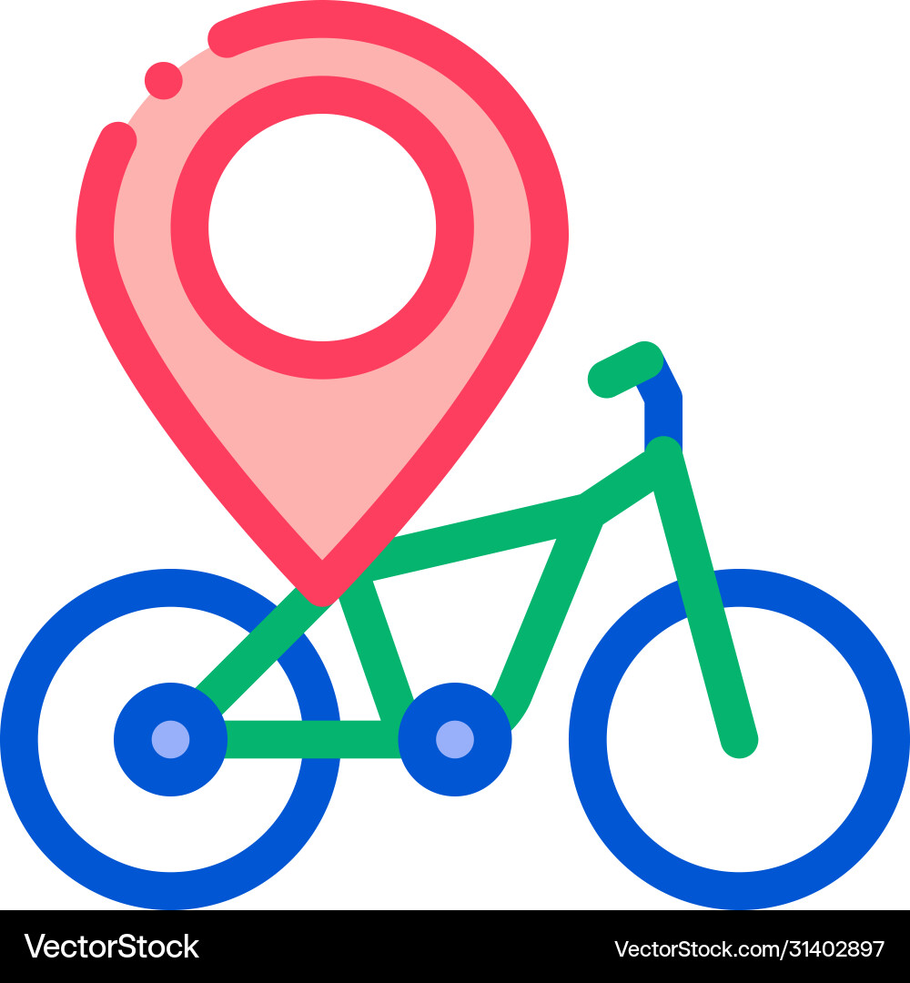 Geolocation bike icon outline Royalty Free Vector Image