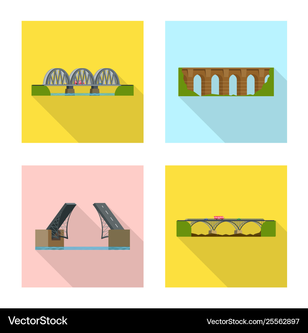 Isolated object bridgework and bridge logo Vector Image