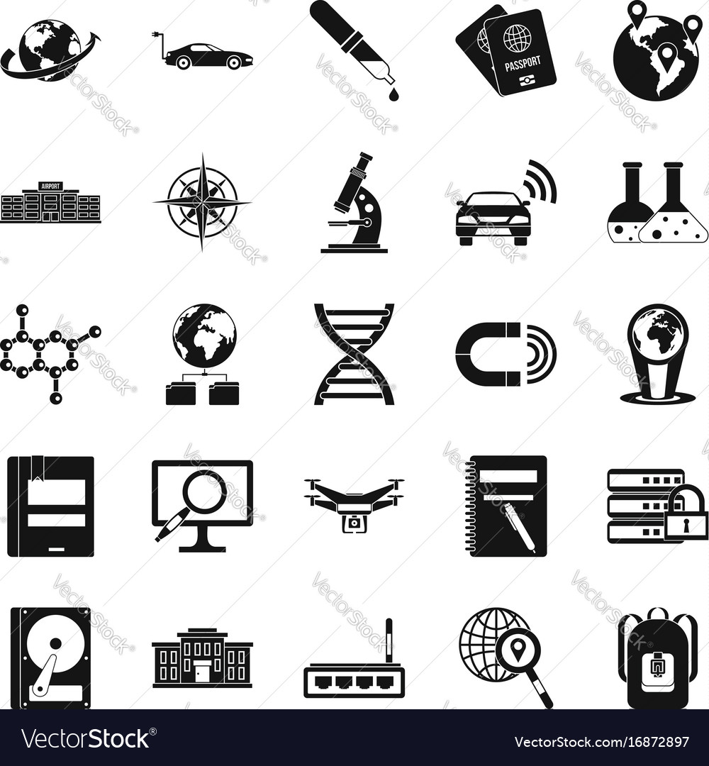 Technical evolution icons set simple style Vector Image