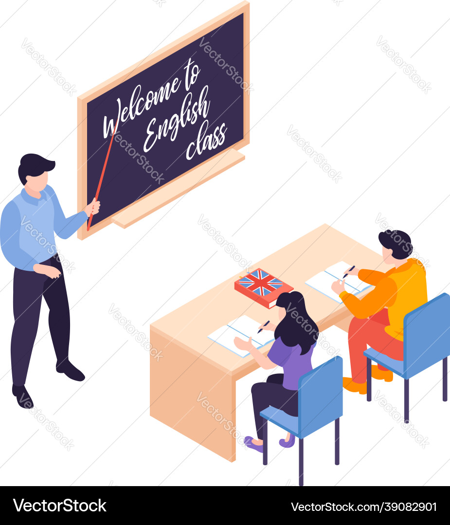 English class teacher composition Royalty Free Vector Image