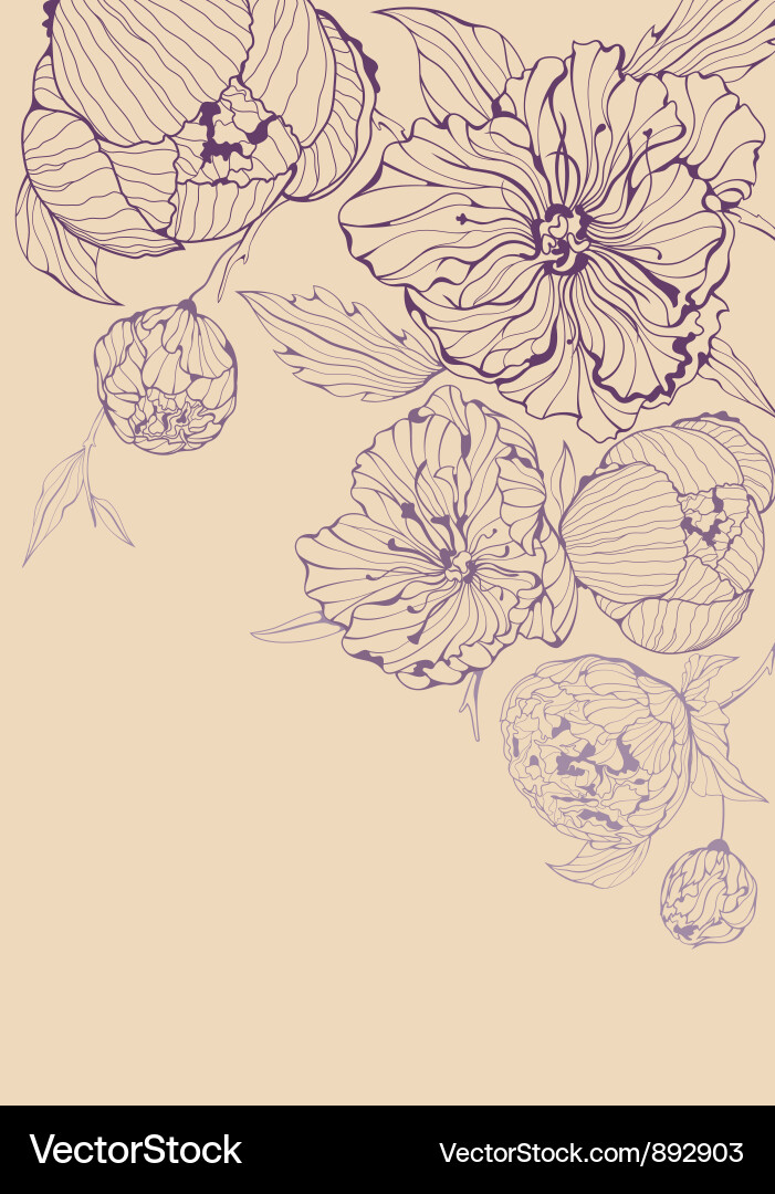 Background with gentle peony Royalty Free Vector Image