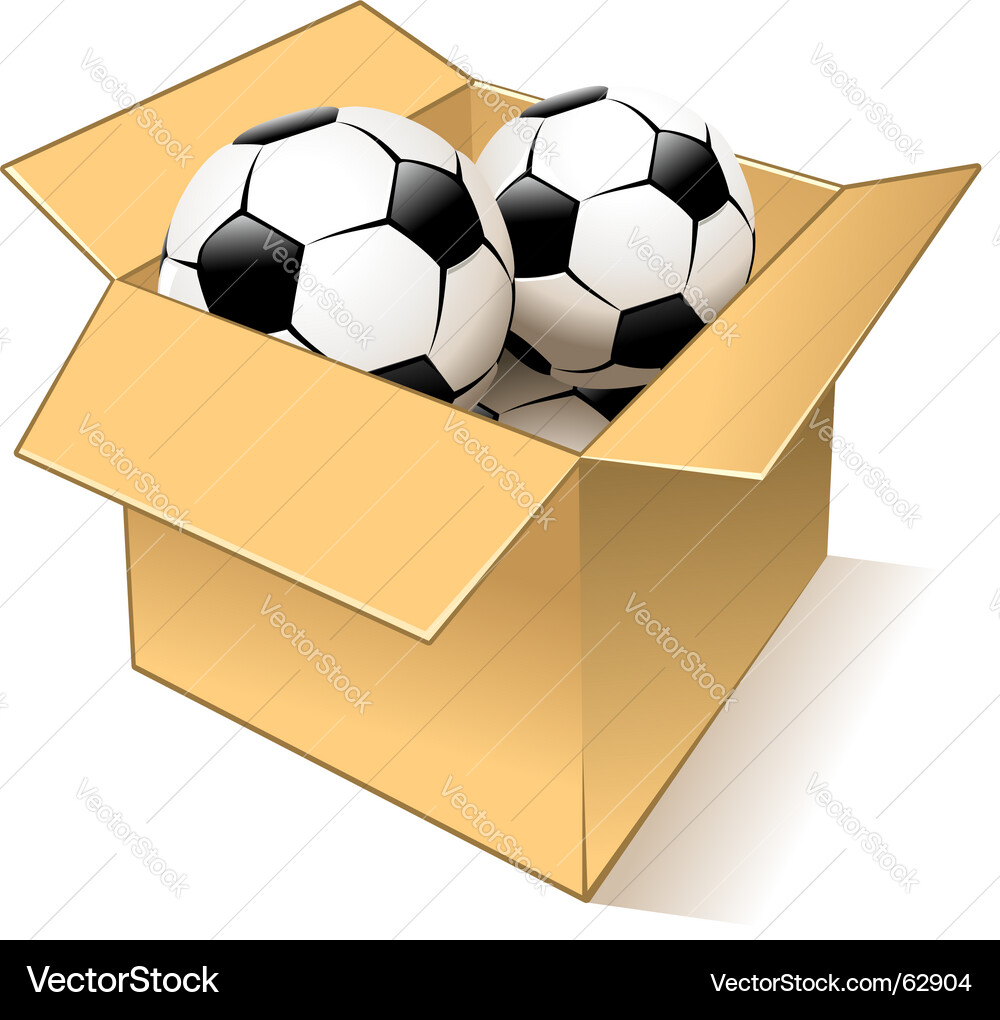 Balls in box Royalty Free Vector Image - VectorStock