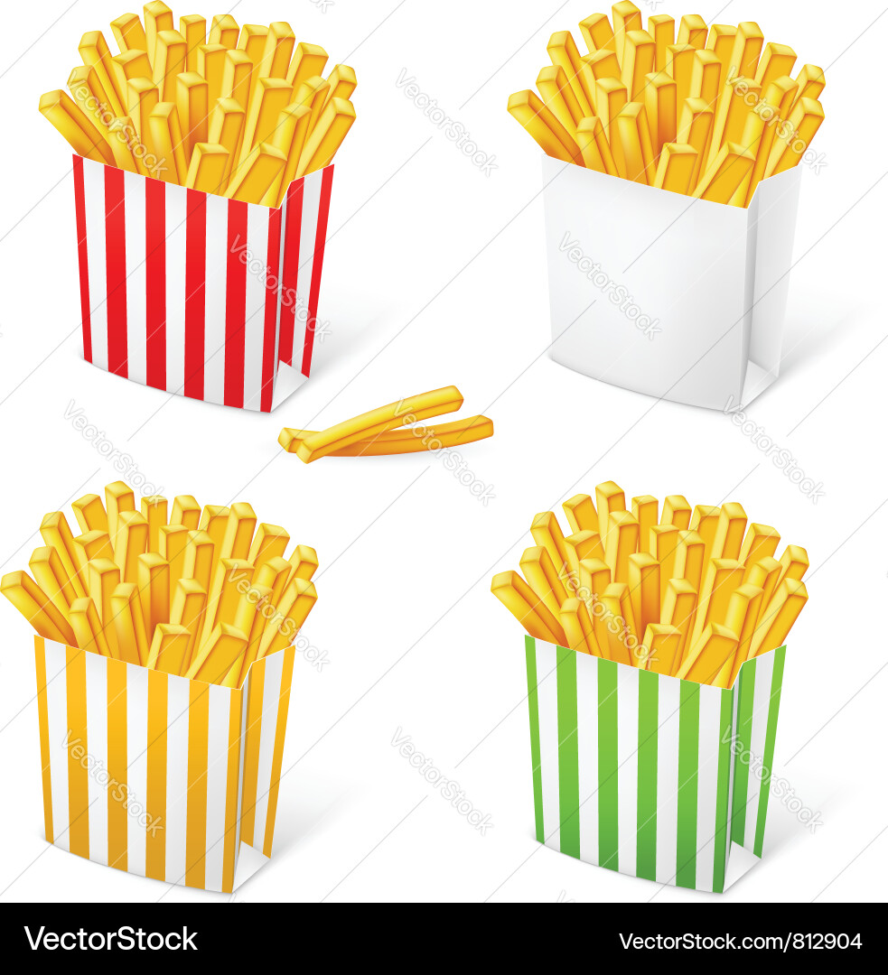 French fries Royalty Free Vector Image - VectorStock