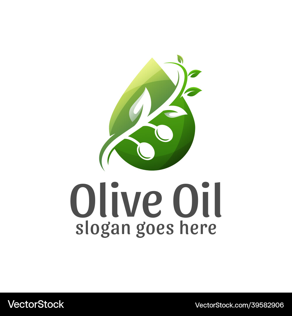 Modern olive oil logo design template Royalty Free Vector