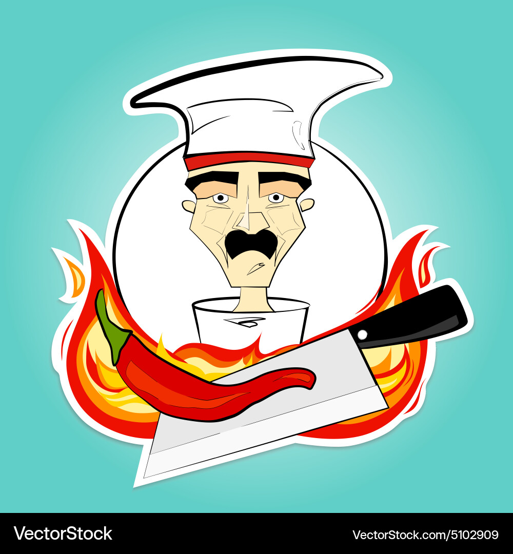 Chef and pepper Royalty Free Vector Image - VectorStock