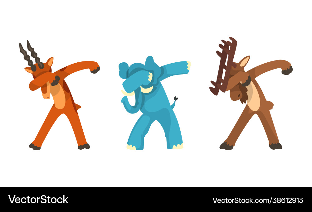 Animals standing in dub dance pose set goat Vector Image