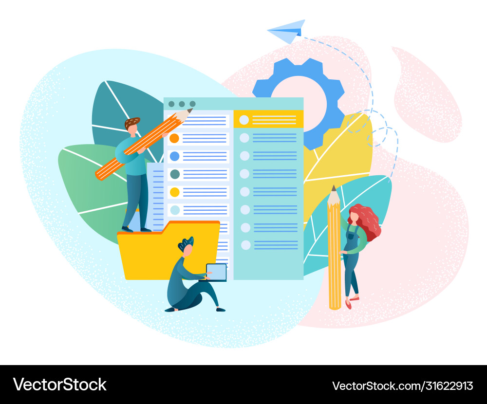 Clerical work office teamwork Royalty Free Vector Image
