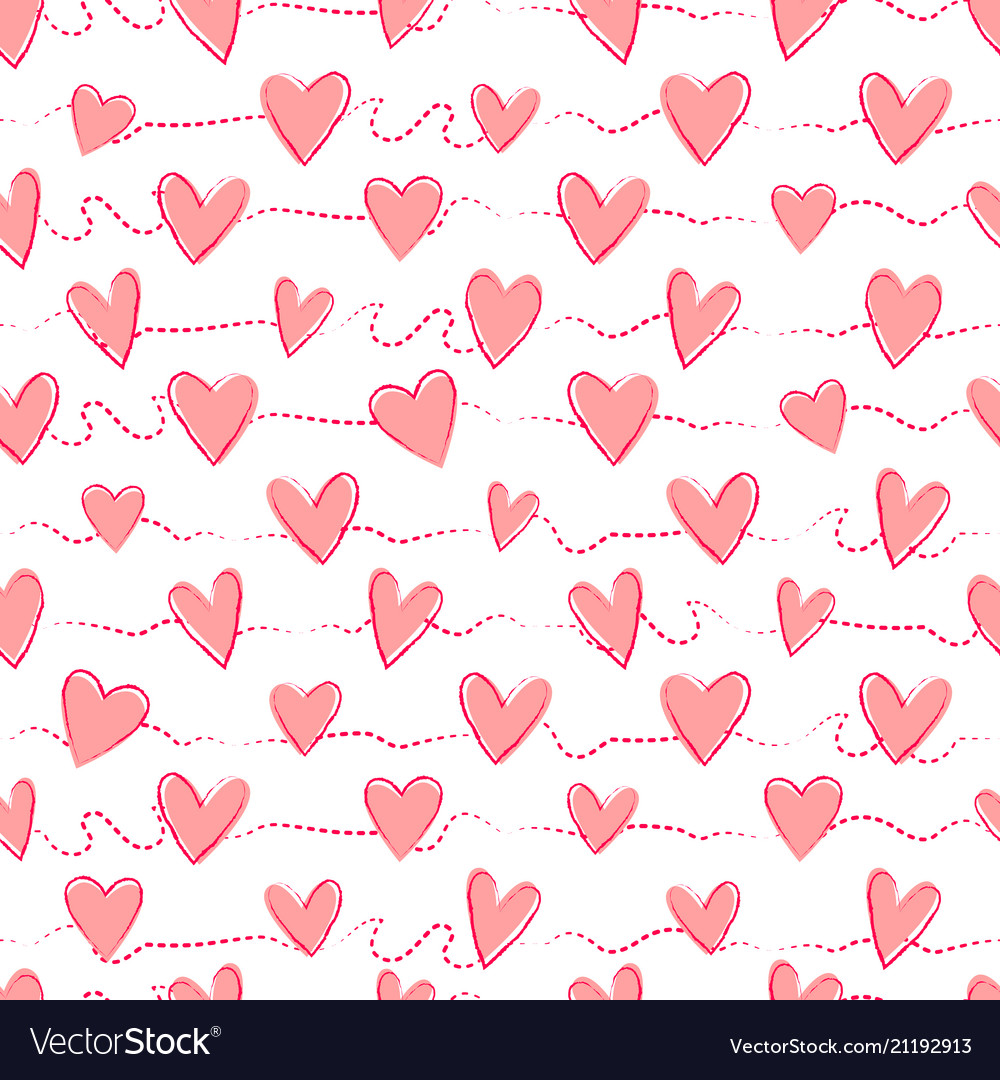 Seamless pattern with hand drawn hearts Royalty Free Vector Seamless pattern with hand drawn hearts Royalty Free Vector