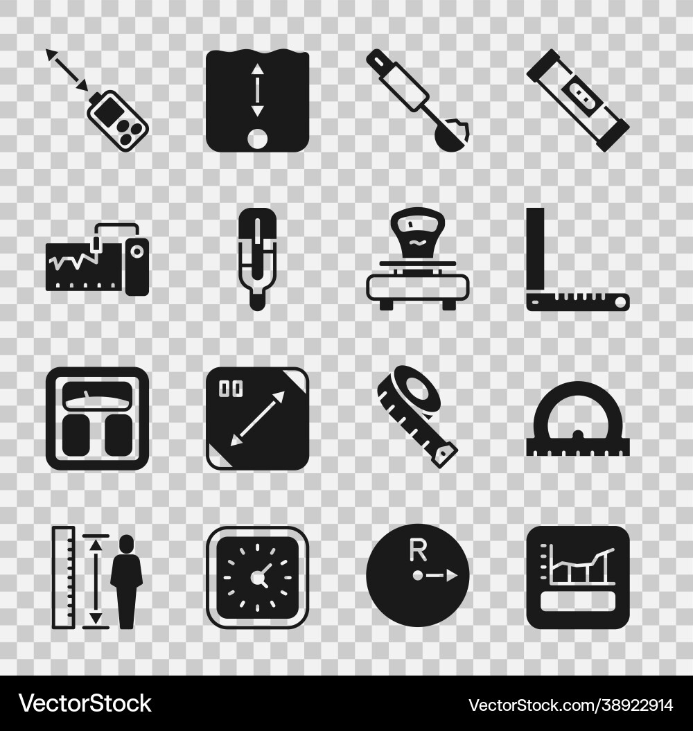Set graph schedule chart diagram protractor Vector Image