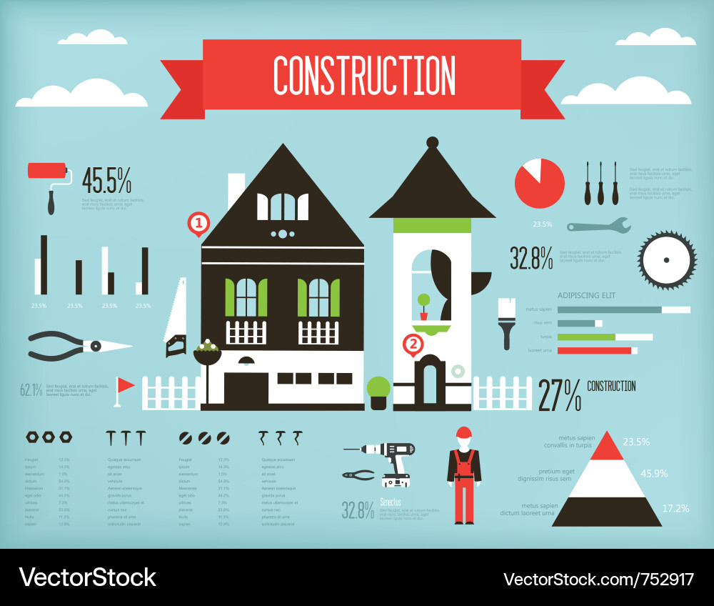 Construction infographic Royalty Free Vector Image