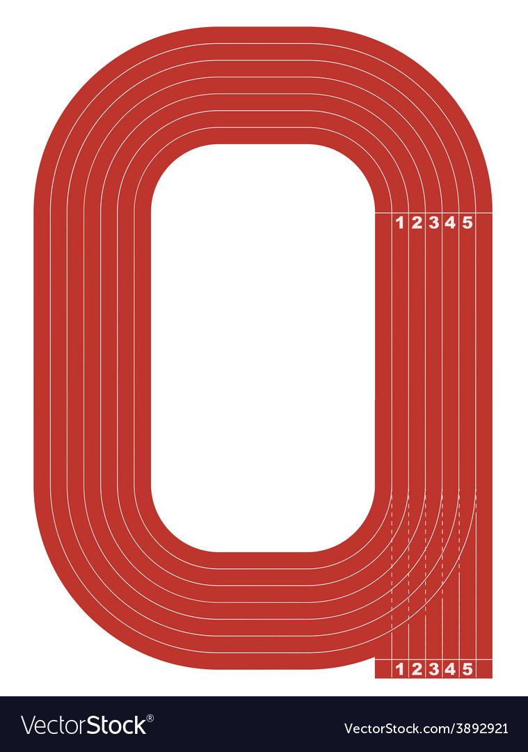 Sample athletics track field in a simple outline Vector Image