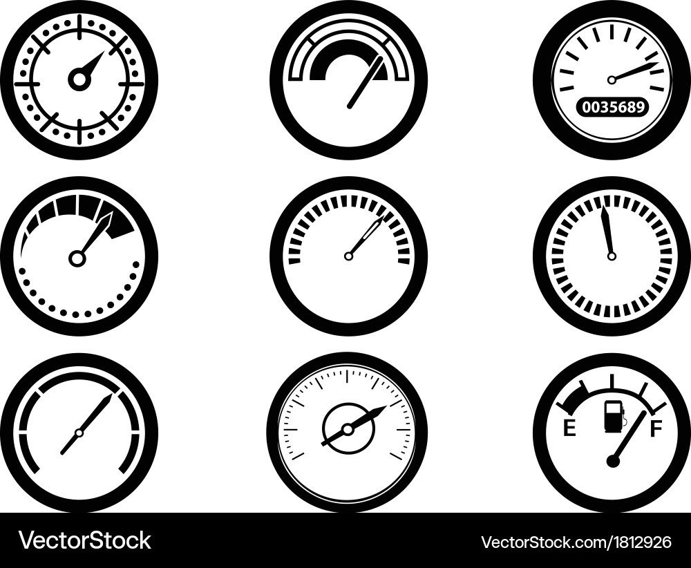 Gauge icons Royalty Free Vector Image - VectorStock