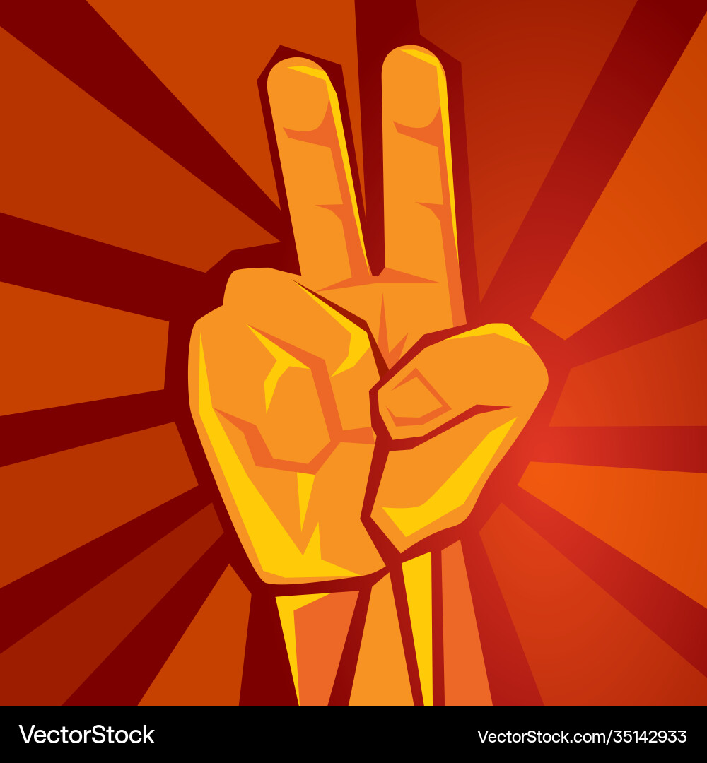 Two finger hand showing raised supporting movement