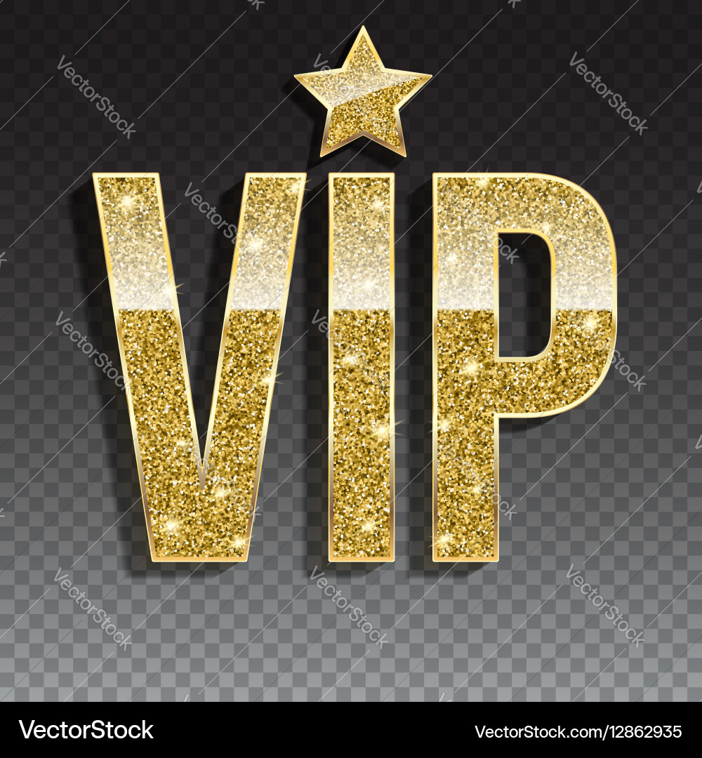 Golden symbol exclusivity label vip Royalty Free Vector
