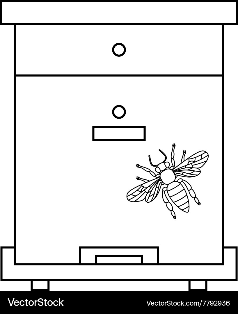 Bee beehive outline Royalty Free Vector Image - VectorStock