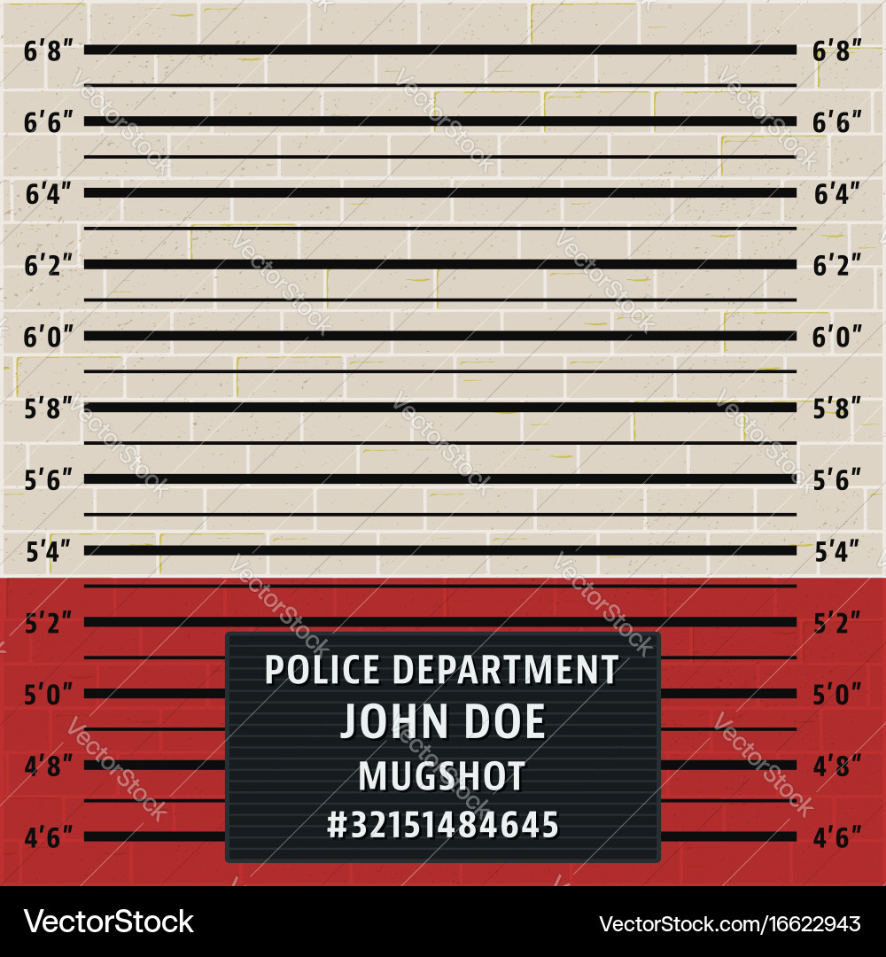 Police mugshot template Royalty Free Vector Image