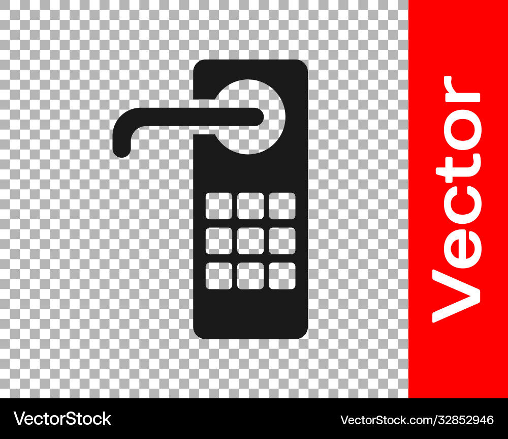 Black digital door lock with wireless technology Vector Image