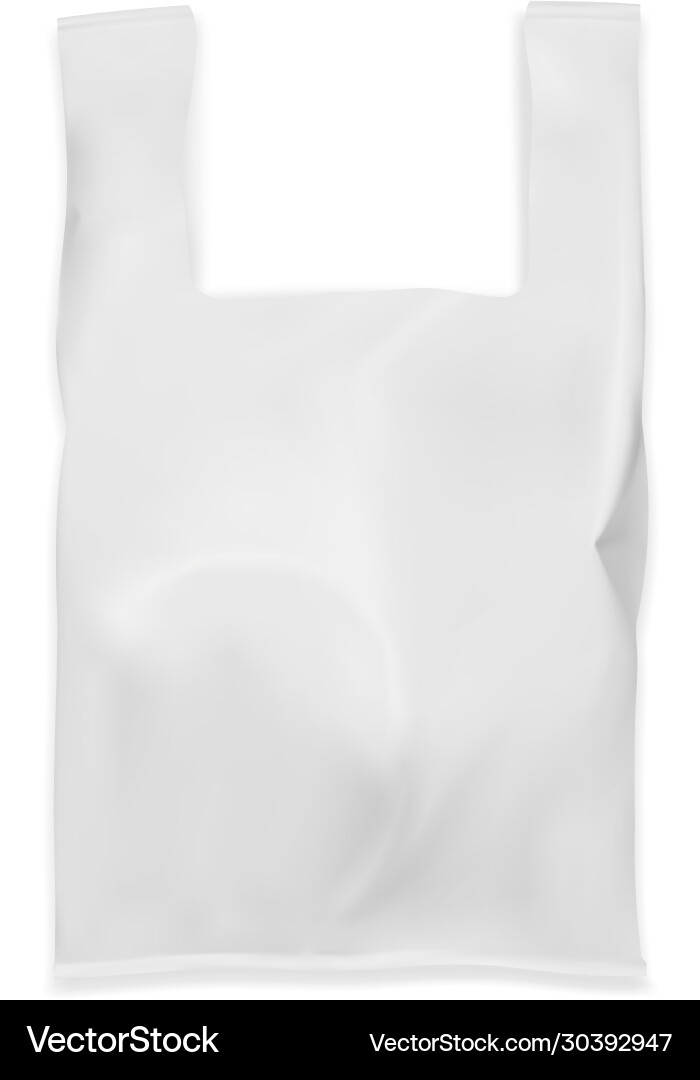 Slim white shopping bag on white background Vector Image