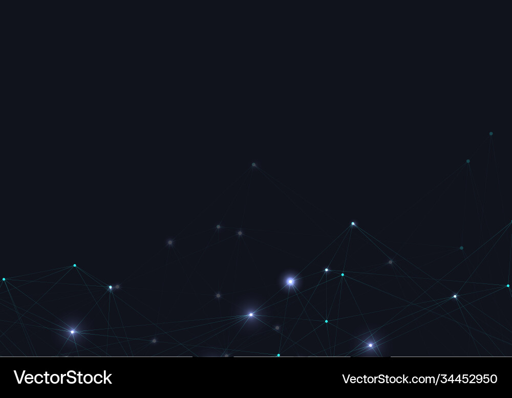 Abstract glowing bright molecules with dots Vector Image