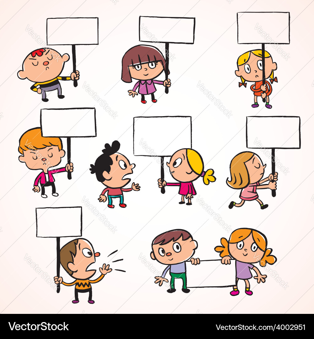 Protest kids Royalty Free Vector Image - VectorStock