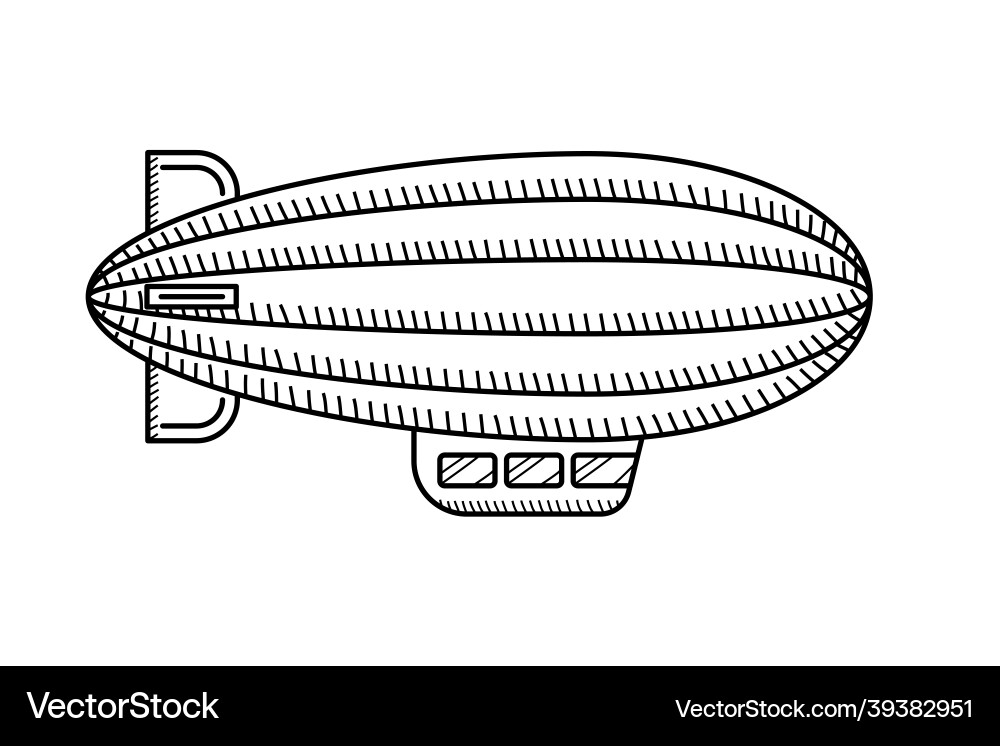 Zeppelin coloring page for kids blimp side view Vector Image