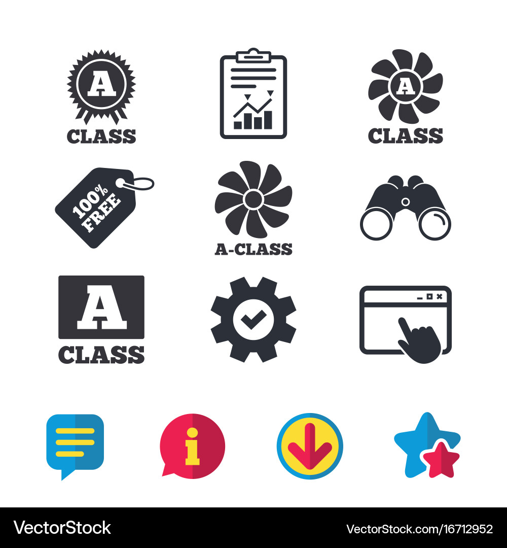 Premium level award icons a-class ventilation Vector Image