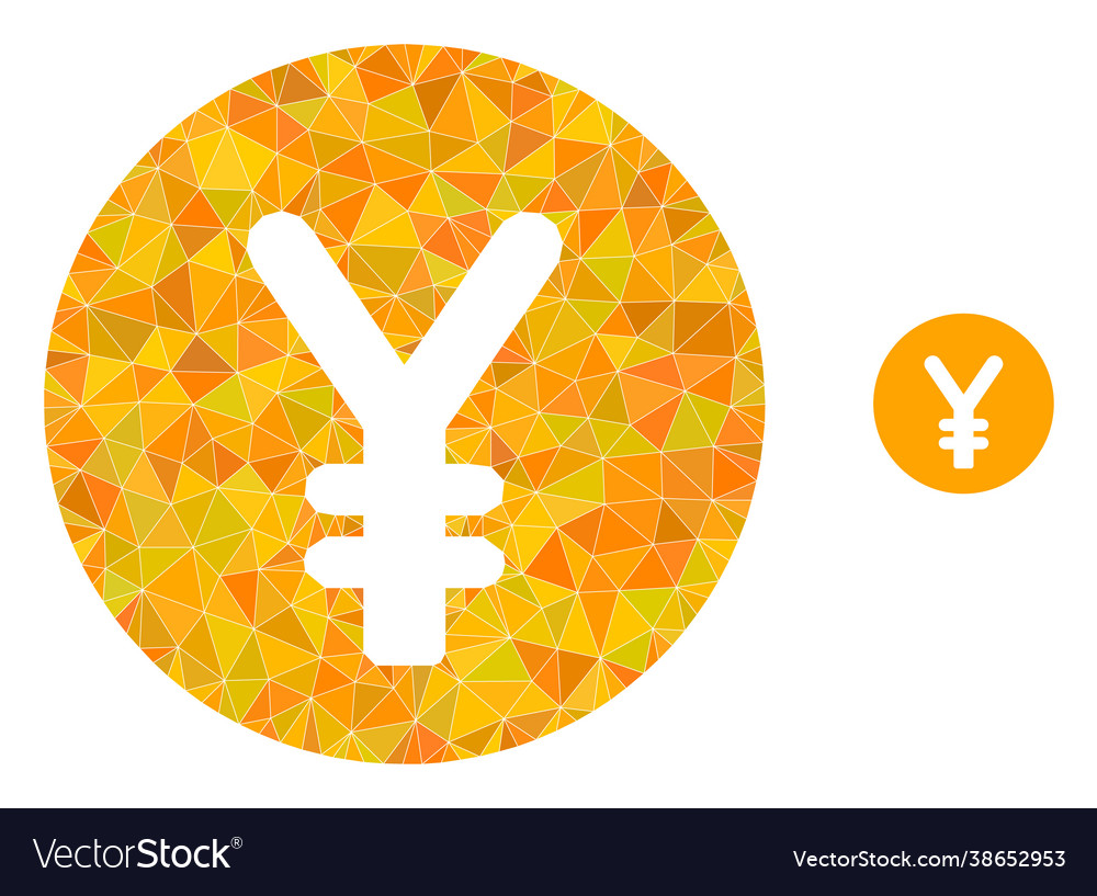 Yen coin polygonal lowpoly flat icon Royalty Free Vector Yen coin polygonal lowpoly flat icon Royalty Free Vector