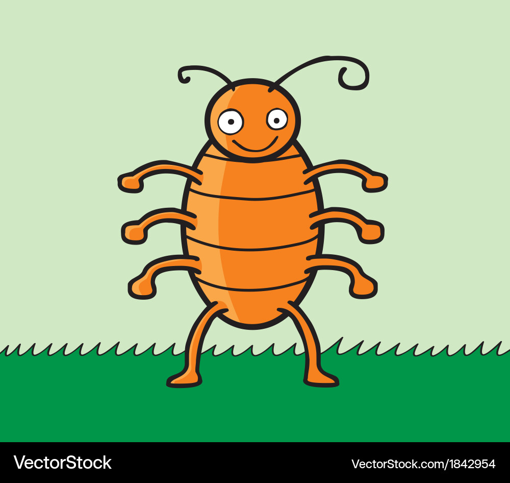 Happy cockroach cartoon Royalty Free Vector Image
