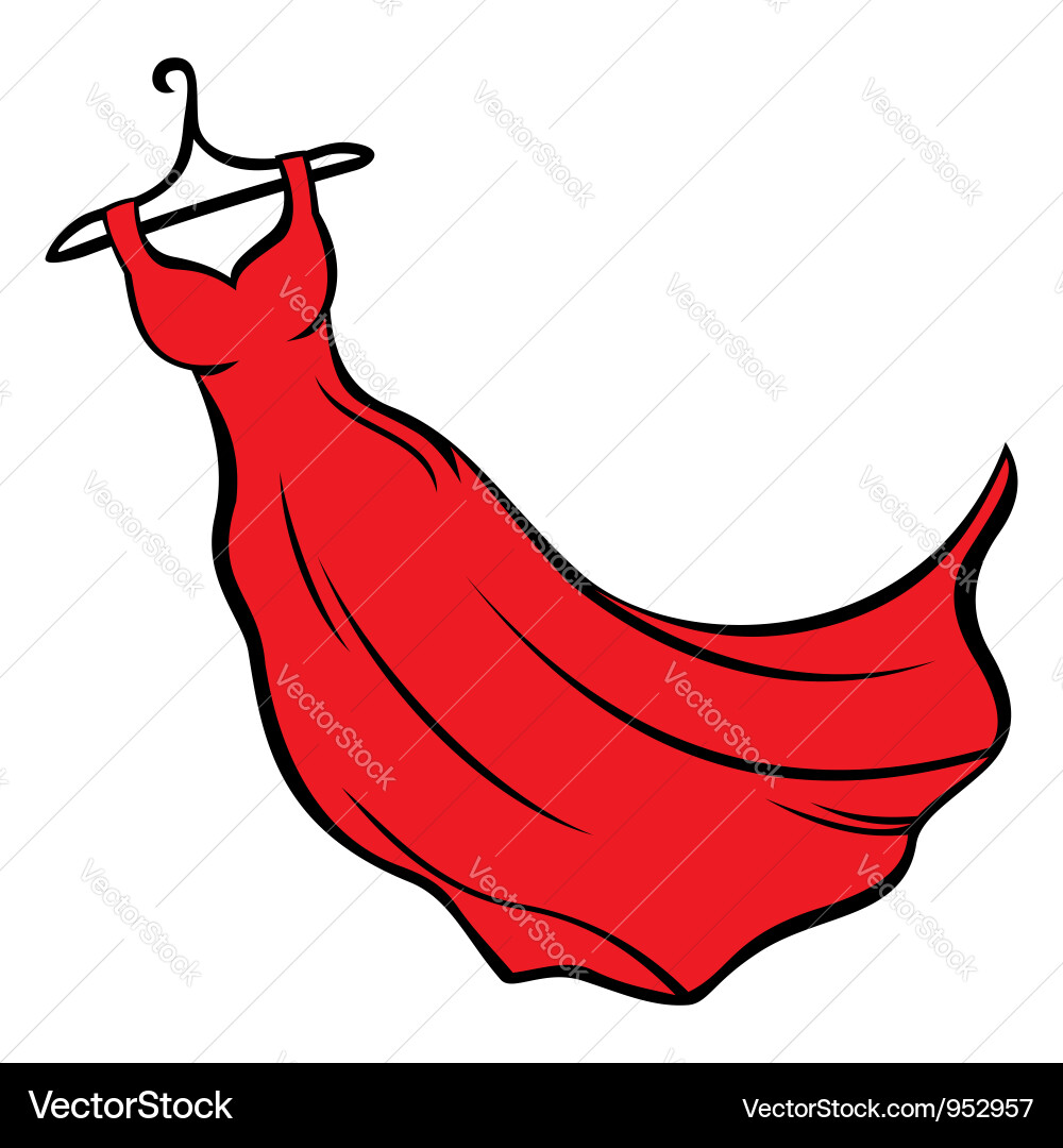 Red dress Royalty Free Vector Image - VectorStock
