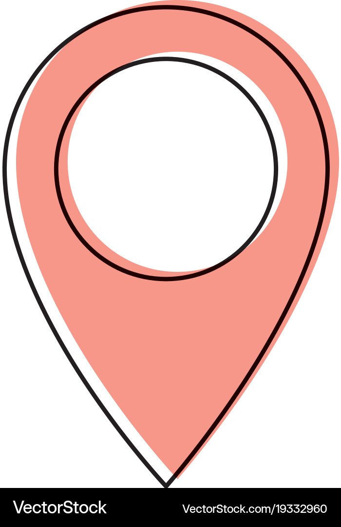 Map pointer flat icon in watercolor silhouette Vector Image