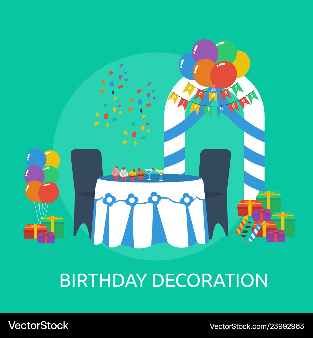 Birthday decoration conceptual design Royalty Free Vector