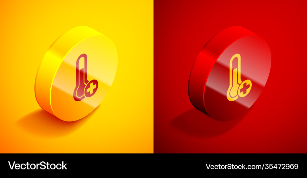 Isometric meteorology thermometer measuring icon Vector Image