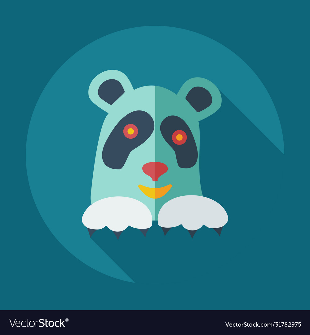 Flat modern design with shadow icons pandas Vector Image