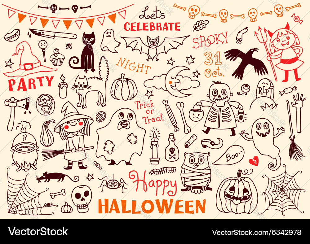 Halloween of design elements Royalty Free Vector Image