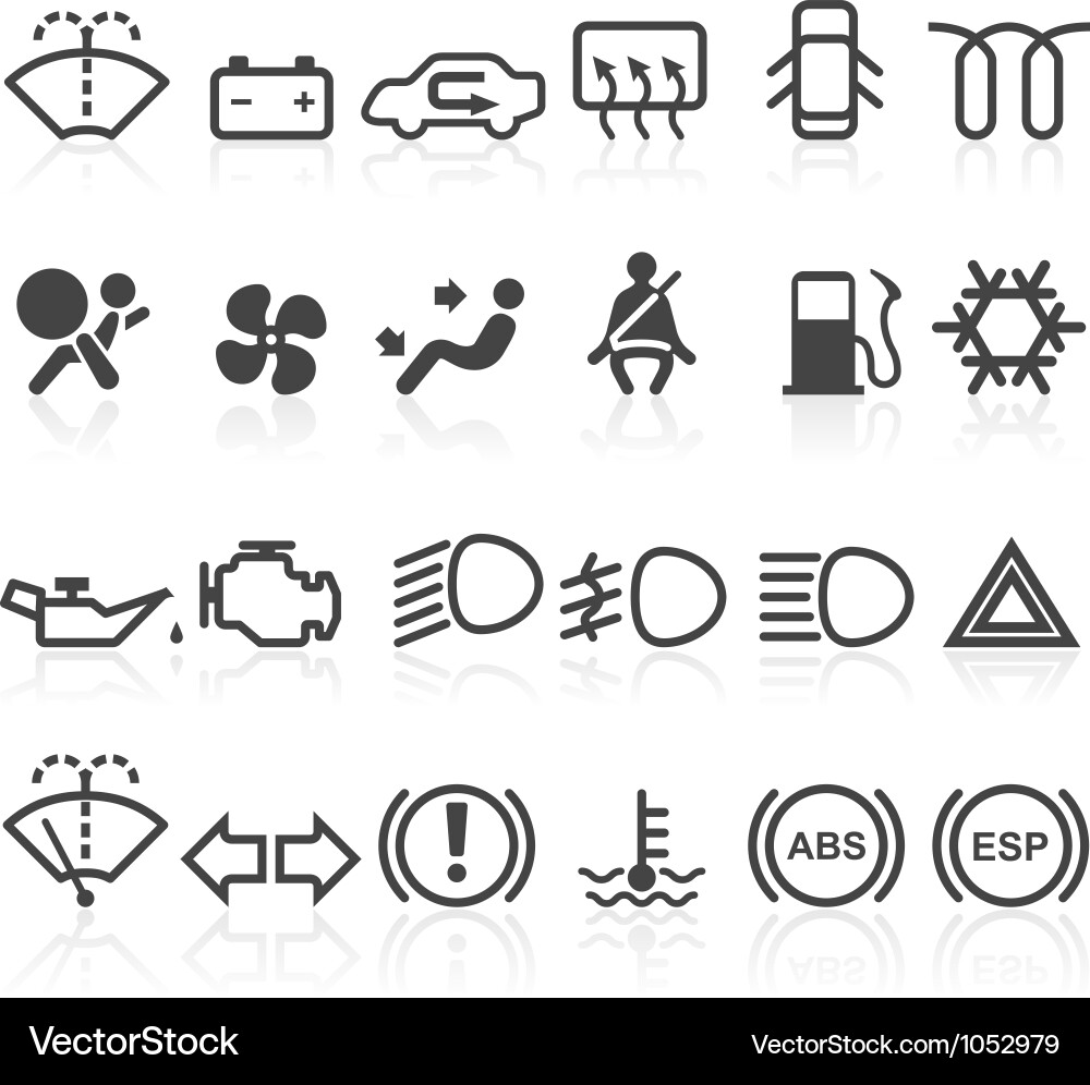 Car dashboard icons Royalty Free Vector Image - VectorStock