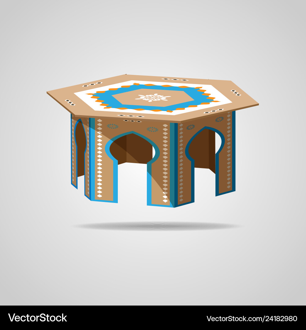 Arabic coffee table ethnic traditional moroccan Vector Image