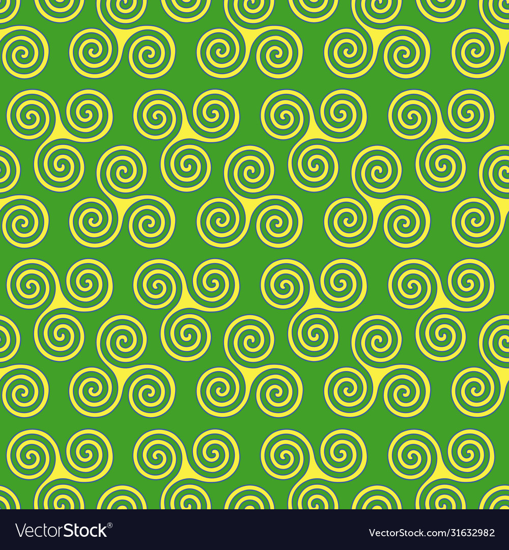 Seamless pattern with triple spiral shapes Vector Image