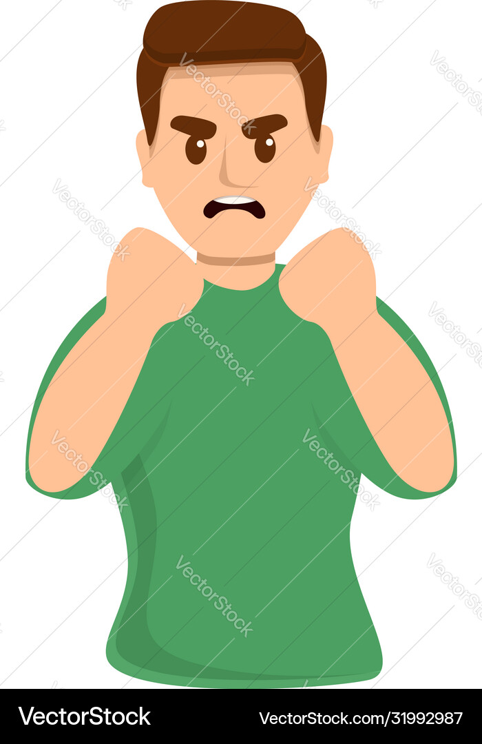 Student rage icon cartoon style Royalty Free Vector Image