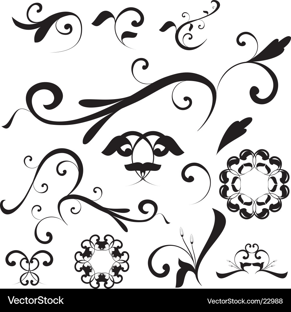 Floral shapes and ornaments Royalty Free Vector Image