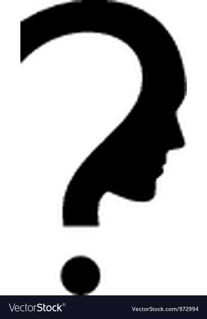 Question mark with face Royalty Free Vector Image