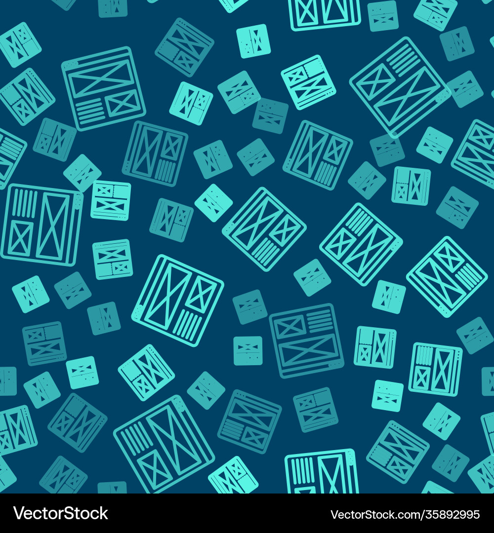 Green line browser window icon isolated seamless Vector Image