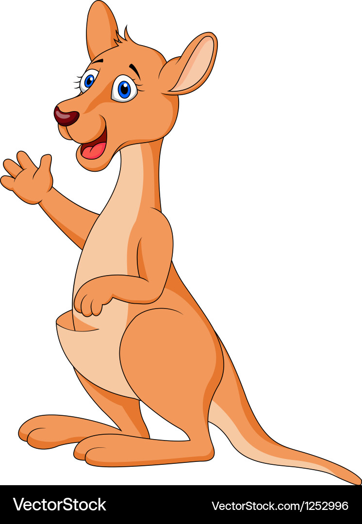 Cute kangaroo cartoon Royalty Free Vector Image